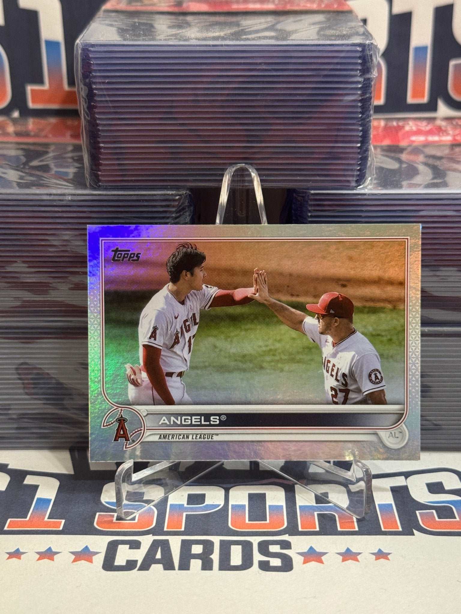 2022 Topps (Rainbow, Angels Team Card) Shohei Ohtani & Mike Trout #159 ...