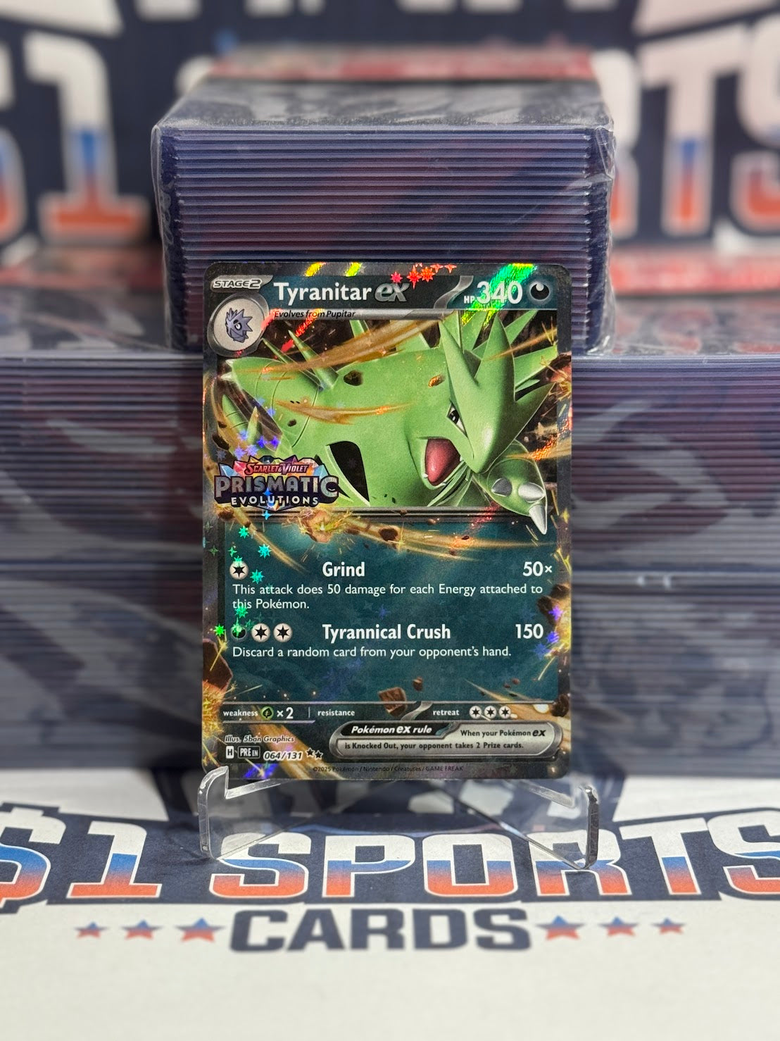 Pokemon TCG: Prismatic Evolutions - Tyranitar EX (PE Logo, Double Rare ...