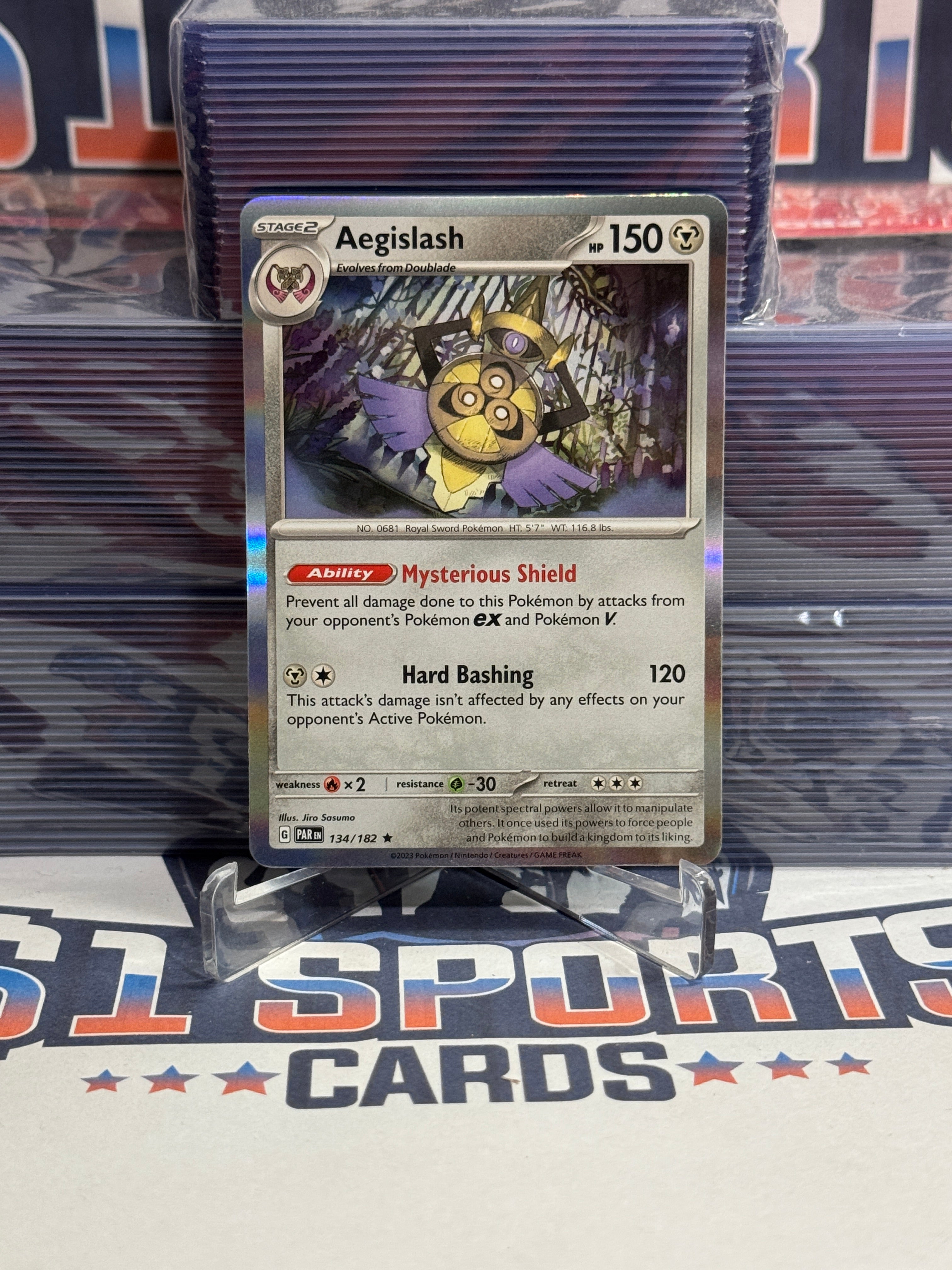 Pokemon TCG: Paradox Rift - Aegislash (Holo, Rare) #134 – $1 Sports Cards