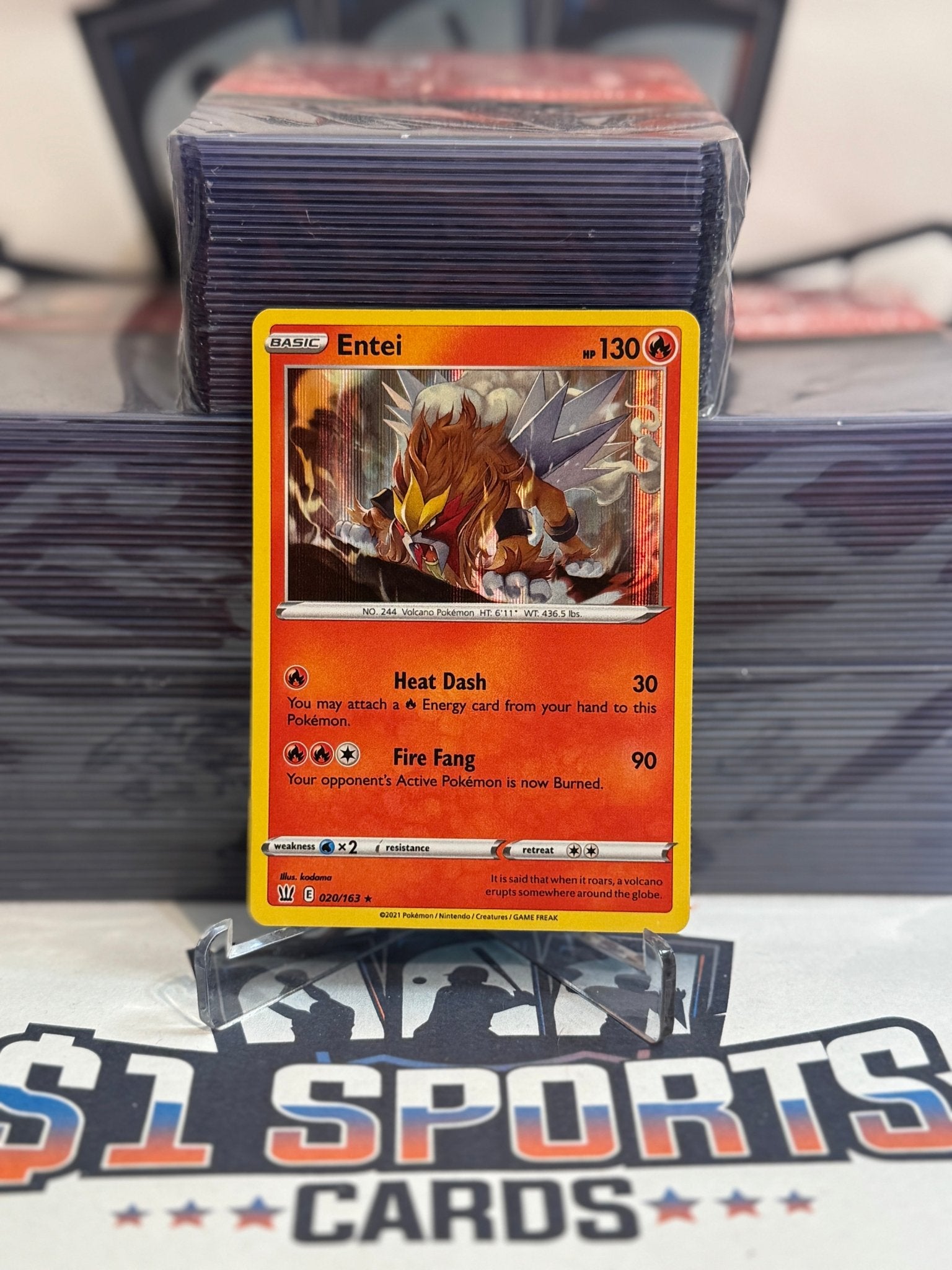 Pokemon TCG: Battle Styles - Entei (Holo, Rare) #20 – $1 Sports Cards