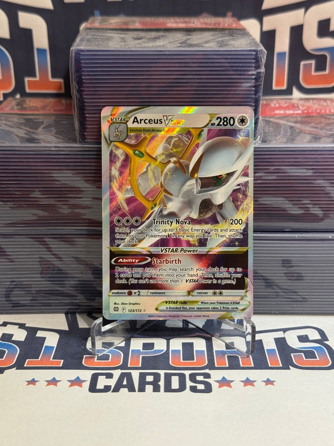 Pokemon Tcg Brilliant Stars Arceus Vstar Ultra Rare 123 1 Sports Cards