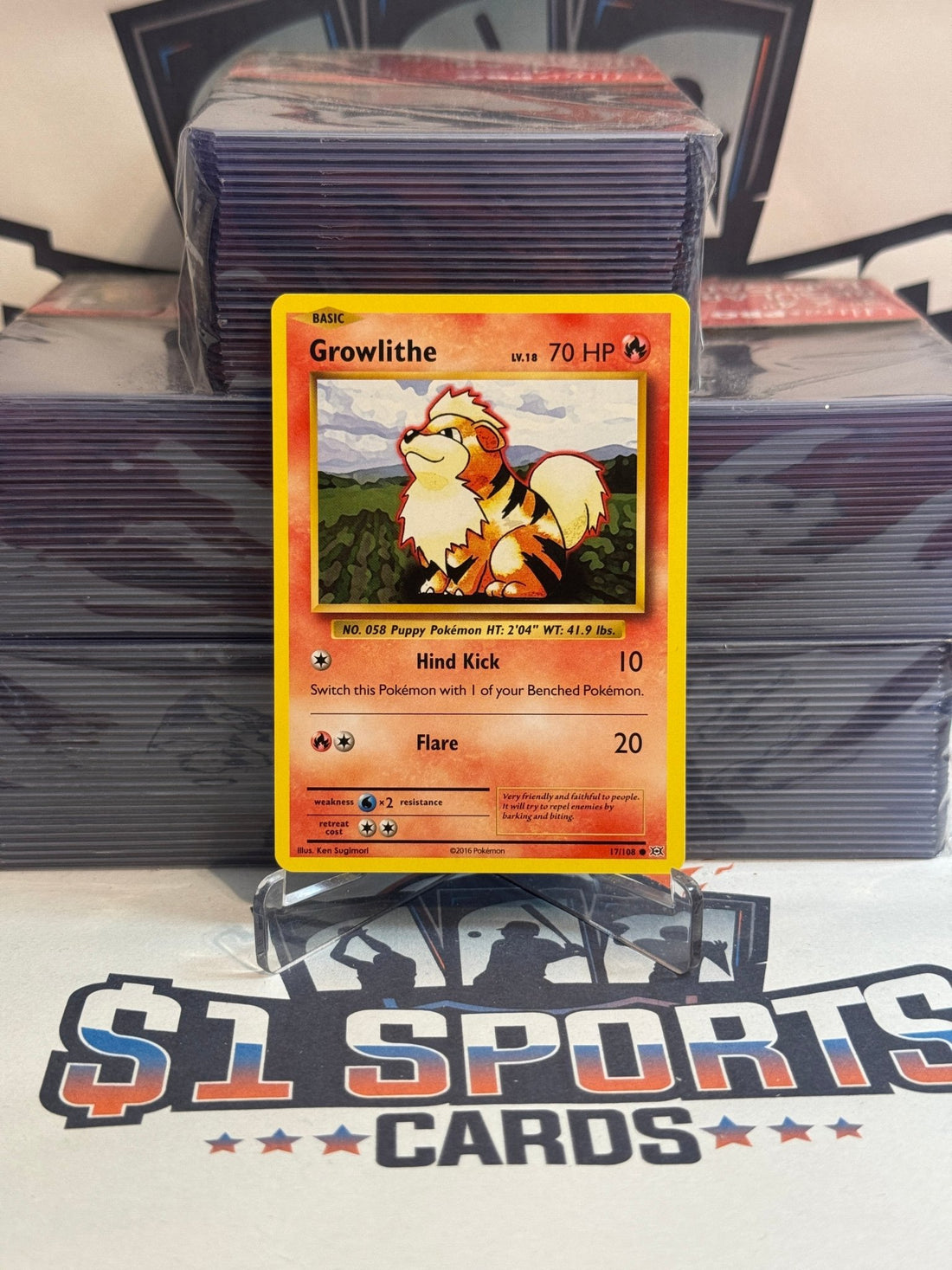 Pokemon TCG: Evolutions Growlithe (Common) #17 – $1 Sports Cards