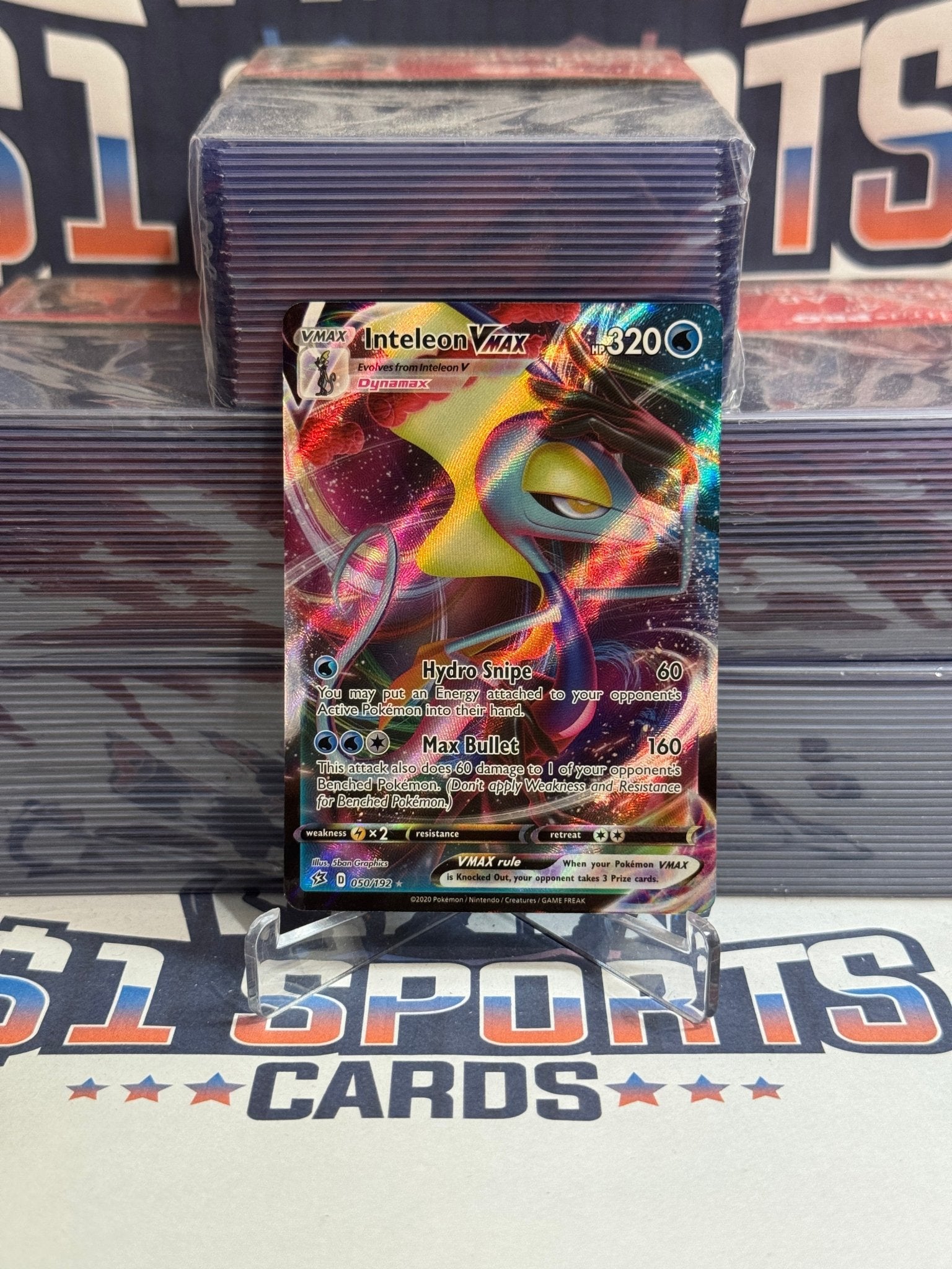 Pokemon TCG: Rebel Clash - Inteleon VMAX (Ultra Rare) #50 – $1 Sports Cards