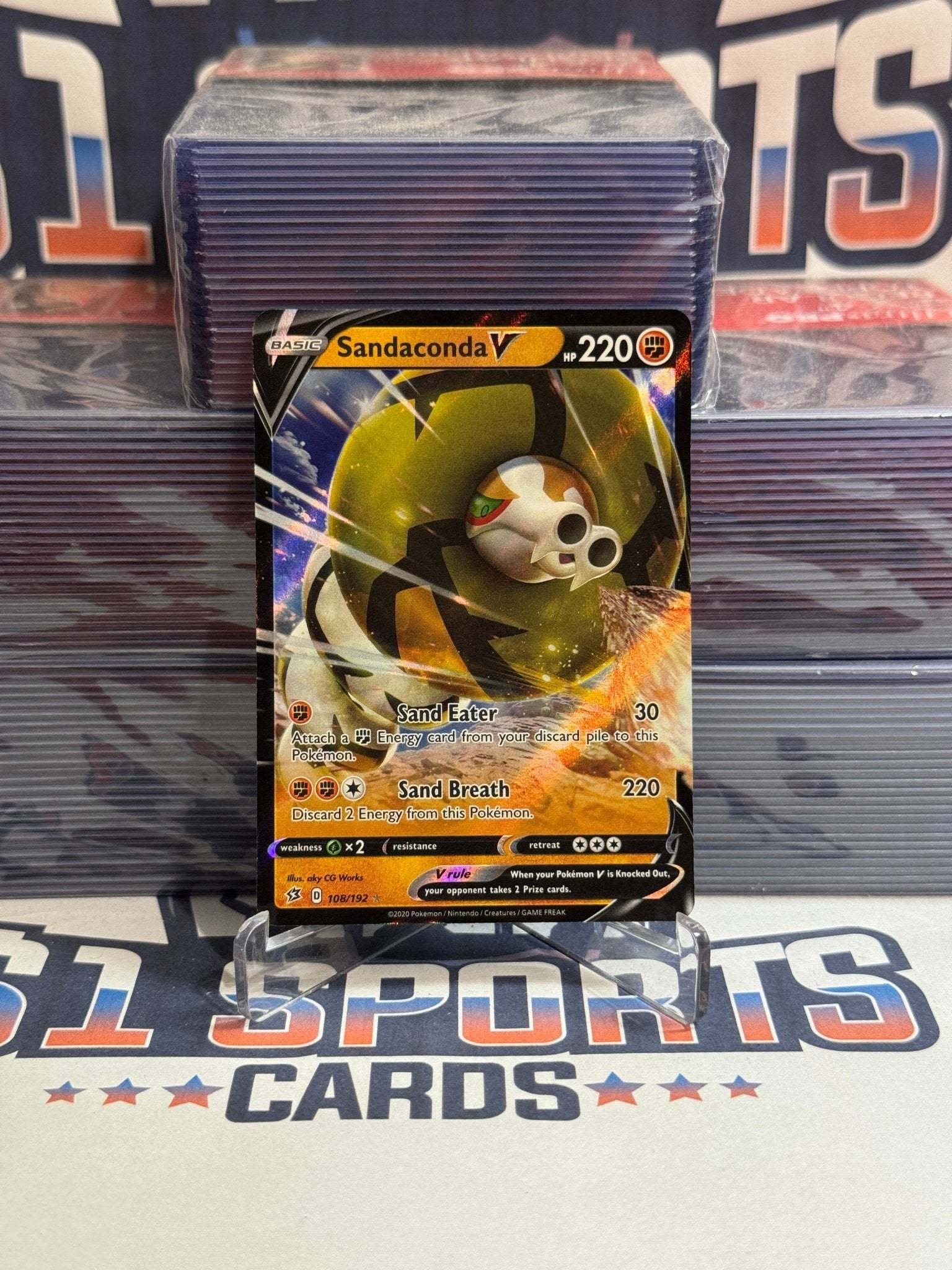 Pokemon TCG: Rebel Clash - Sandaconda V (Ultra Rare) #108 – $1 Sports Cards
