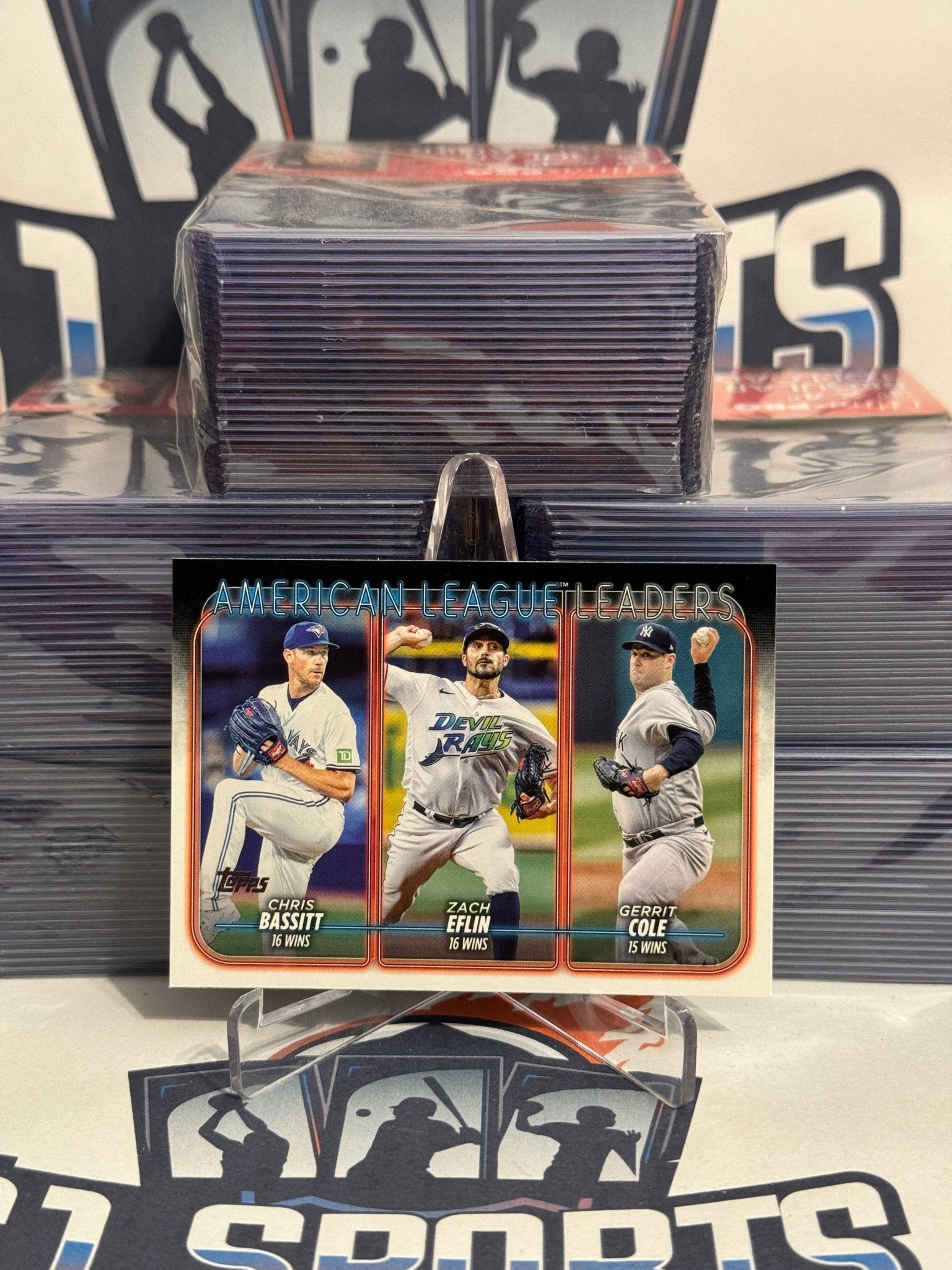2024 Topps (AL Wins Leaders) Chris Bassitt, Zach Eflin, Gerrit Cole #5 ...