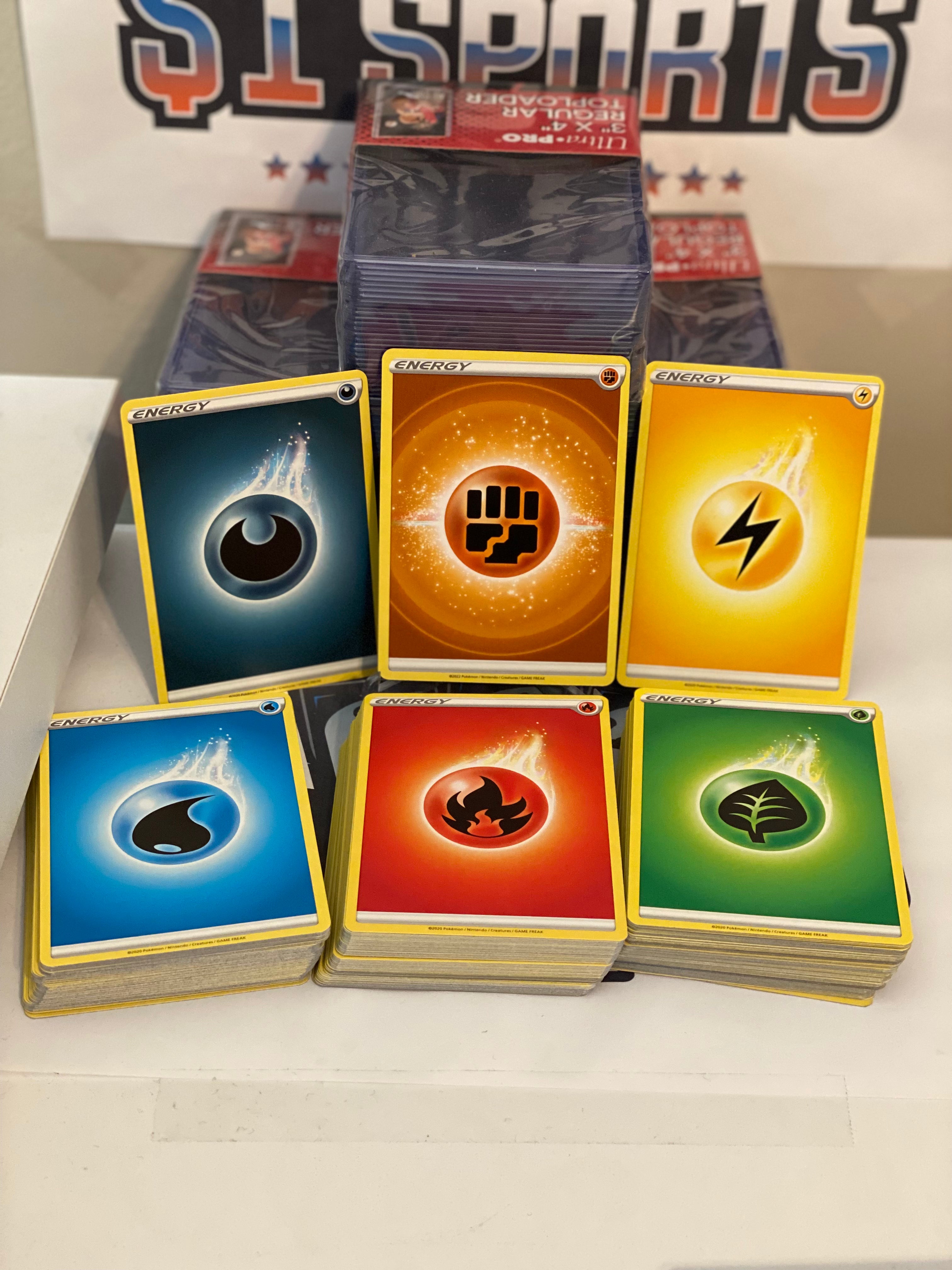100-Card Pokemon TCG Random Energy Card Mystery Singles – $1 Sports Cards