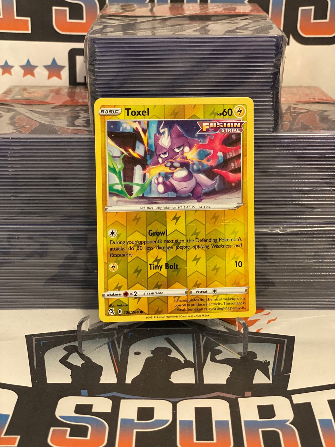 Pokemon TCG: Fusion Strike - Toxel (Holo, Common) #106 – $1 Sports Cards